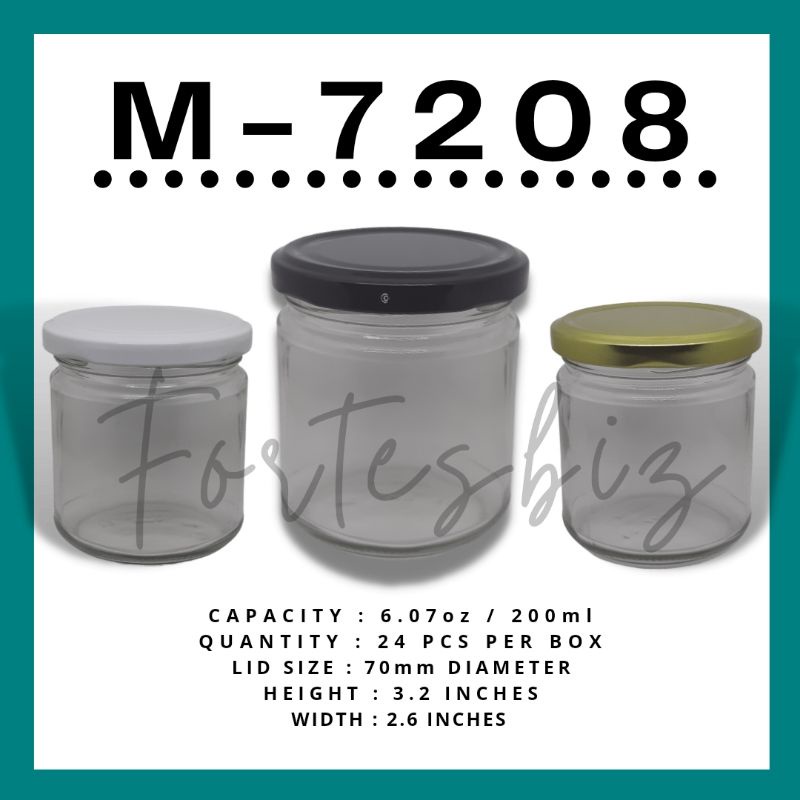 M7208 - 200 ML WIDE MOUTH JAR (24 PCS PER BOX W/ FREE TRANSPARENT SEAL ...