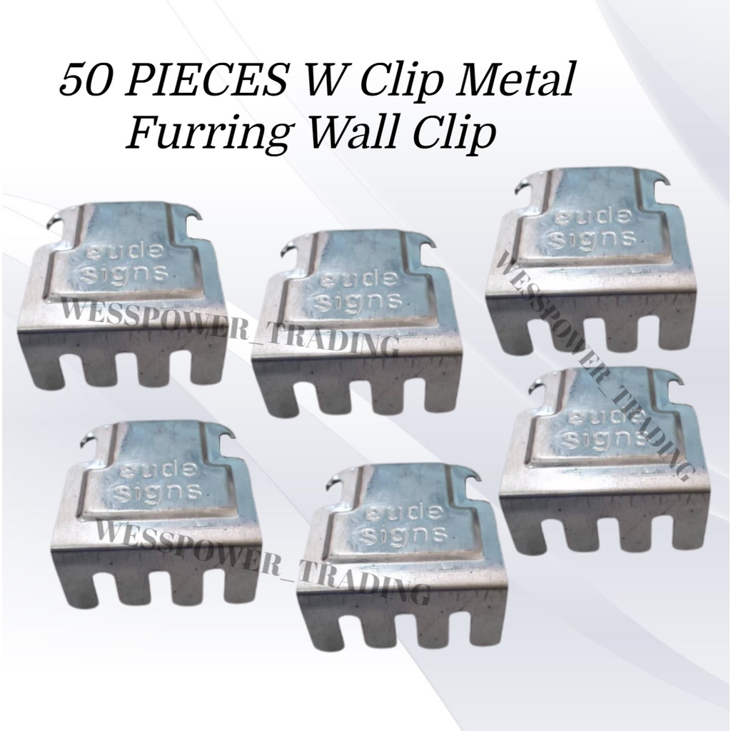 WPT-5444 50 PIECES W Clip Metal Furring Wall Clip | Shopee Philippines