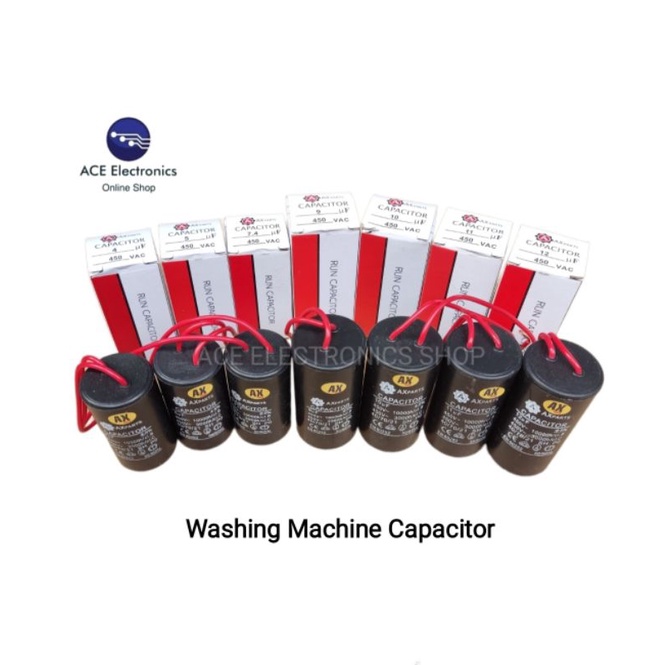 Washing Machine Capacitor 4uf/5uf/7.4uf/9uf/ 10uf/11uf/12uf | Shopee ...