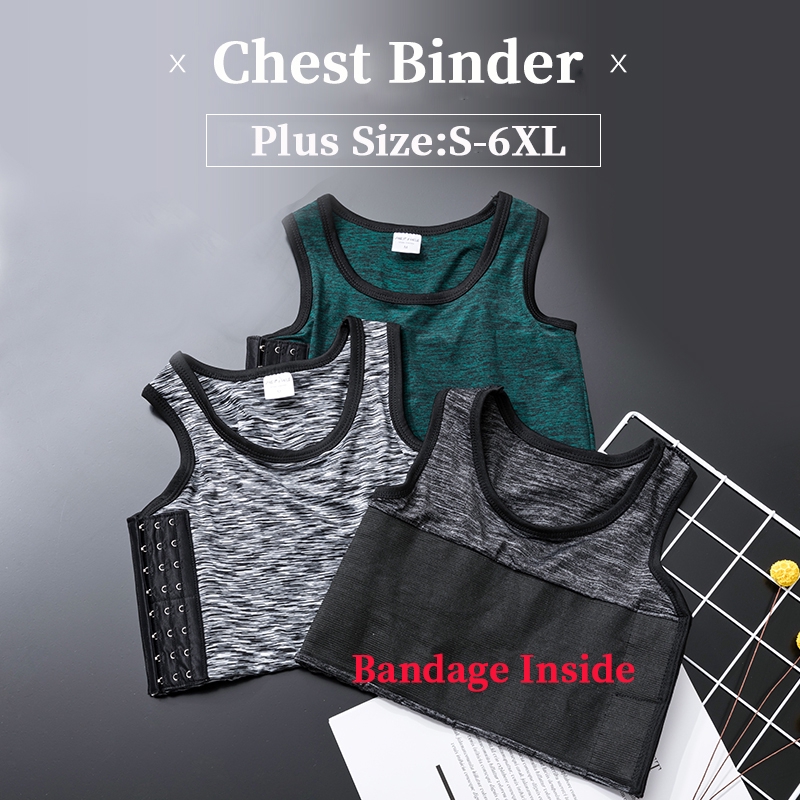 1PCS Women's Short Corset Chest Breast Binder Bandage Buckle Tomboy ...
