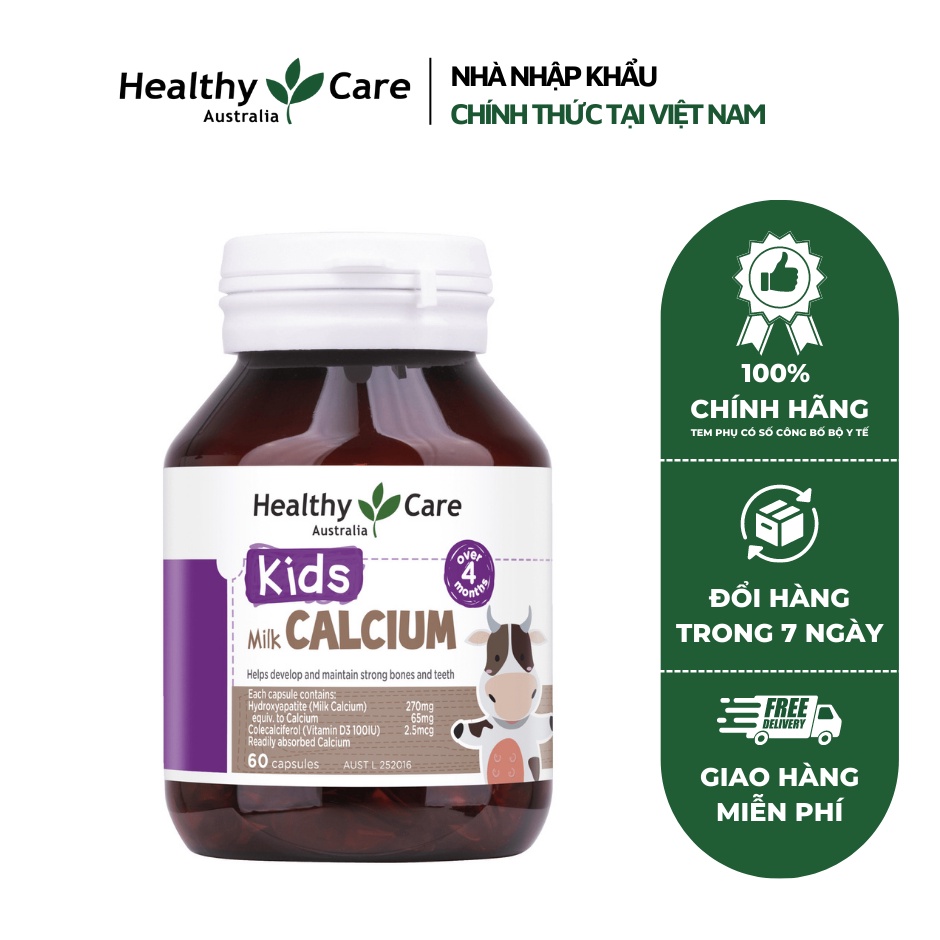 Calcium Healthycare Milk Calcium Oral Tablet For Babies 60 Tablets ...