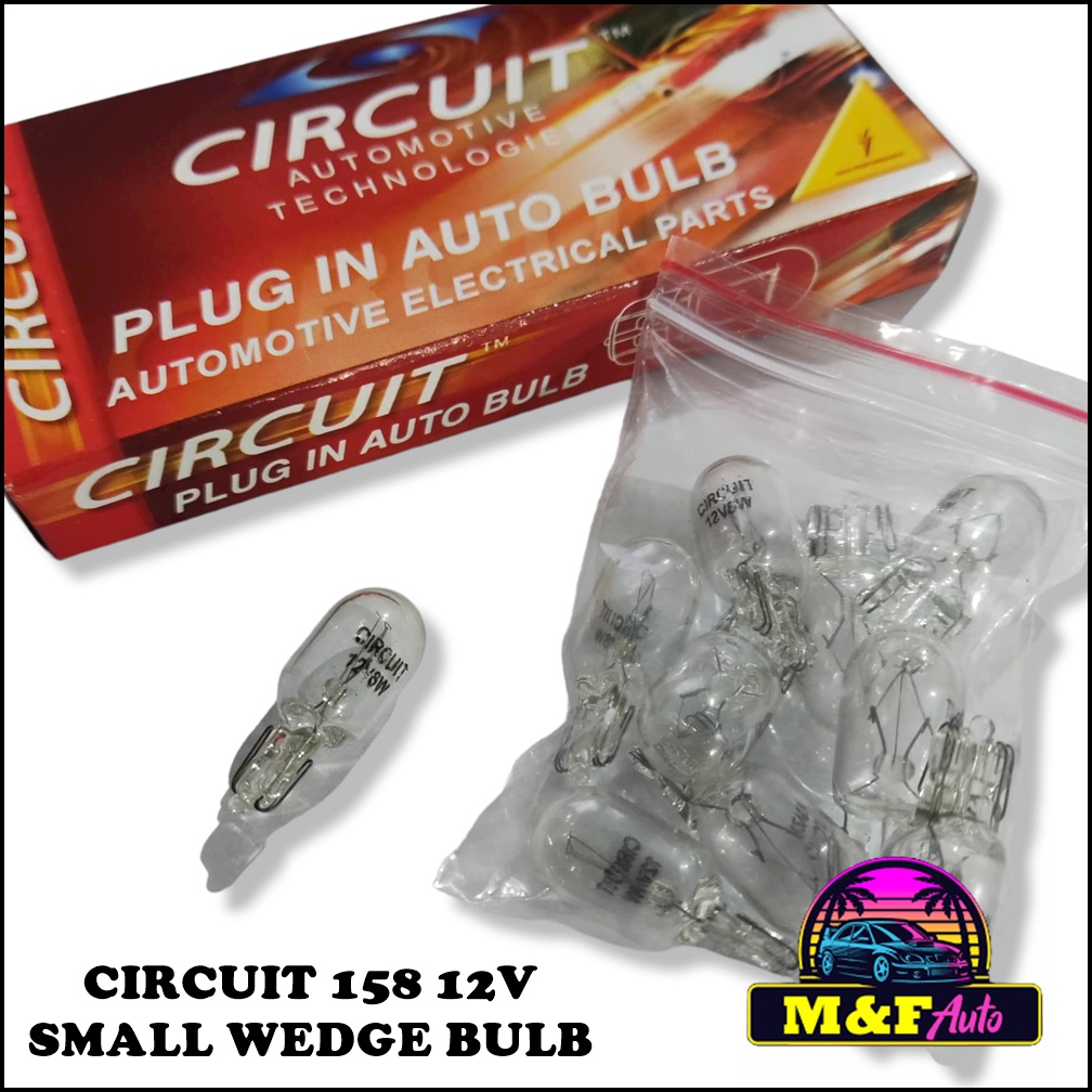 CIRCUIT 158 12V SMALL WEDGE BULB 6W(10PCS) | Shopee Philippines
