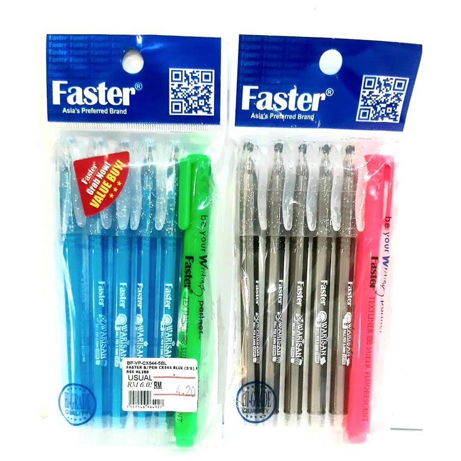 FASTER Warisan Semi Gel Pen 0.5mm ( 5 in 1) FREE Highlighter | Shopee ...