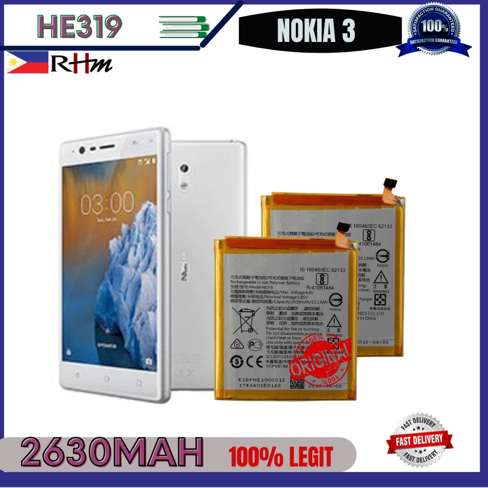 Nokia 3 TA-1020 Battery, Model: HE319 Original High Quality Li-ion ...