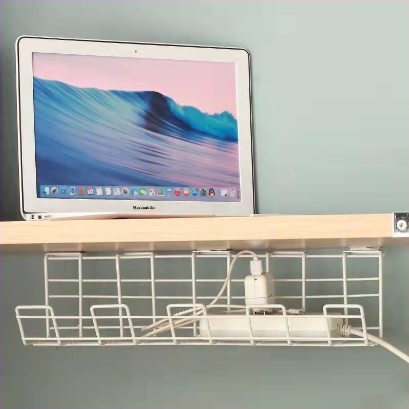 Punch-Free Table Bottom Power Cable Wire Organizer Under Desk Cable ...
