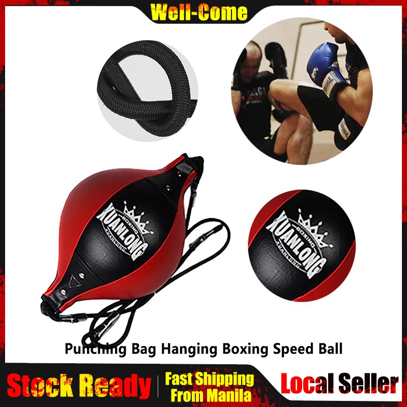 Training PU Leather Bodybuilding Pear Punching Bag Hanging Double End ...