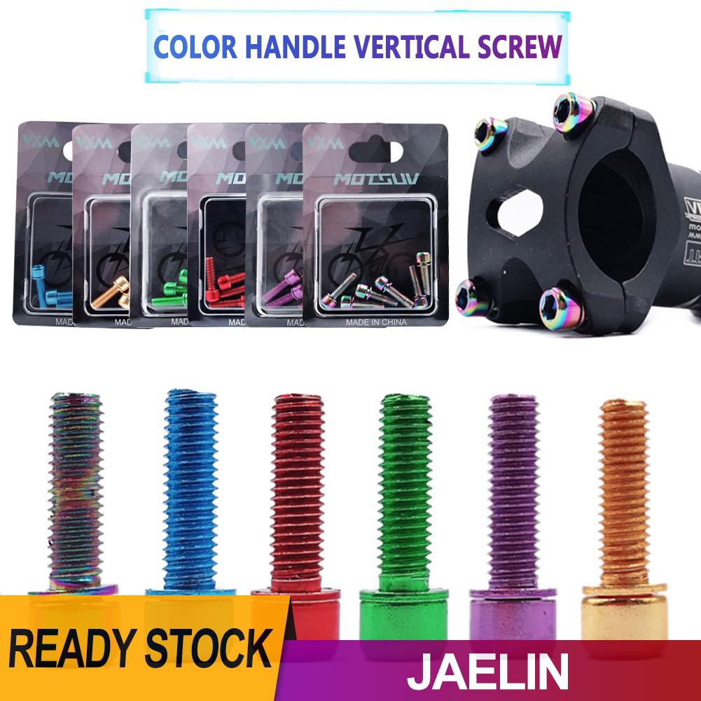 JAE MOTSUV 6pcs Bike Screw MTB Bicycle Handlebar Screws Titanium-plated ...