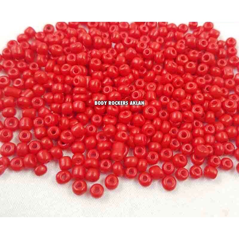 Seed Beads **Chalk RED** [Craft Making][Lanyard Making] | Shopee ...