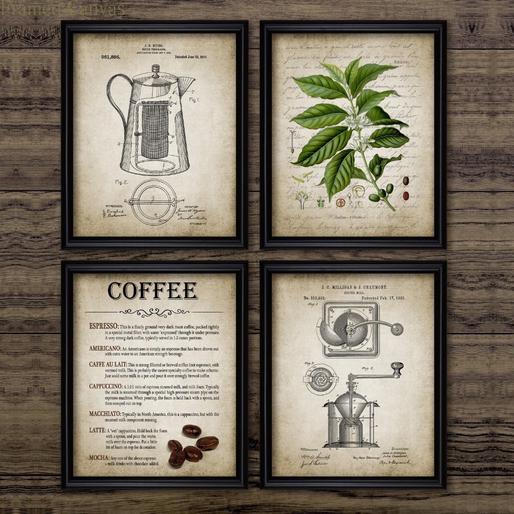 Coffee Making Vintage Poster Print Coffee Percolator and Coffee Bean ...