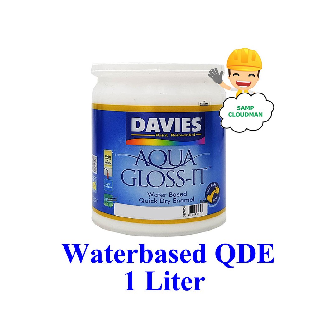 Davies Aqua Gloss-It 1 Liter Waterbased QDE for Wood or Metal Water based Quick Drying Enamel ...