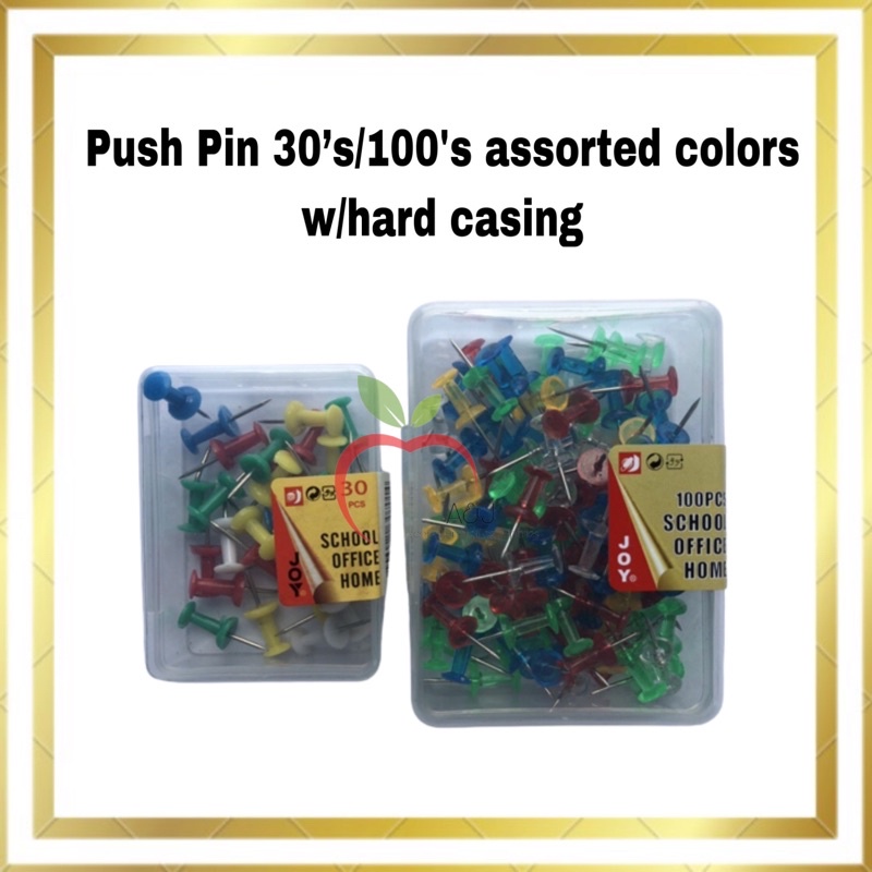 Push Pin 30’s/100's assorted colors w/hard casing | Shopee Philippines