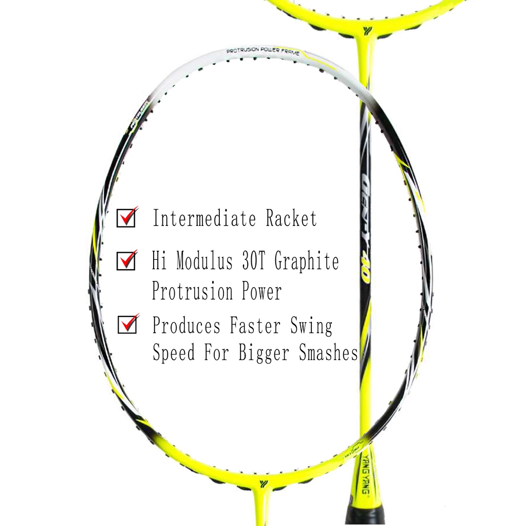 YANG YANG Gen-Y 40 30T Graphite Intermediate Level Badminton Racket ...