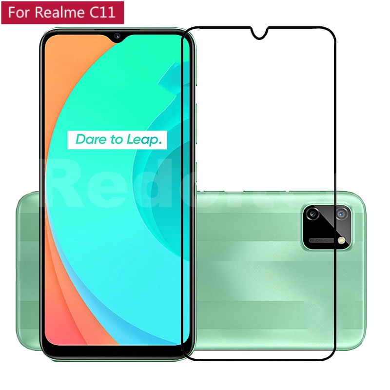 Realme C11 Tempered Glass 9H Full Coverage Full Glue Anti-Explosion ...