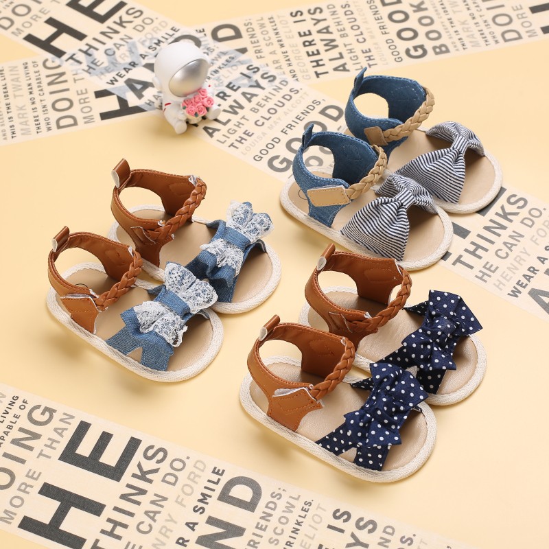 Newborn Flat Shoes Summer Toddler Shoes Soft Sole Anti-skid Baby Sandals Bow Baby Princess Shoes ...