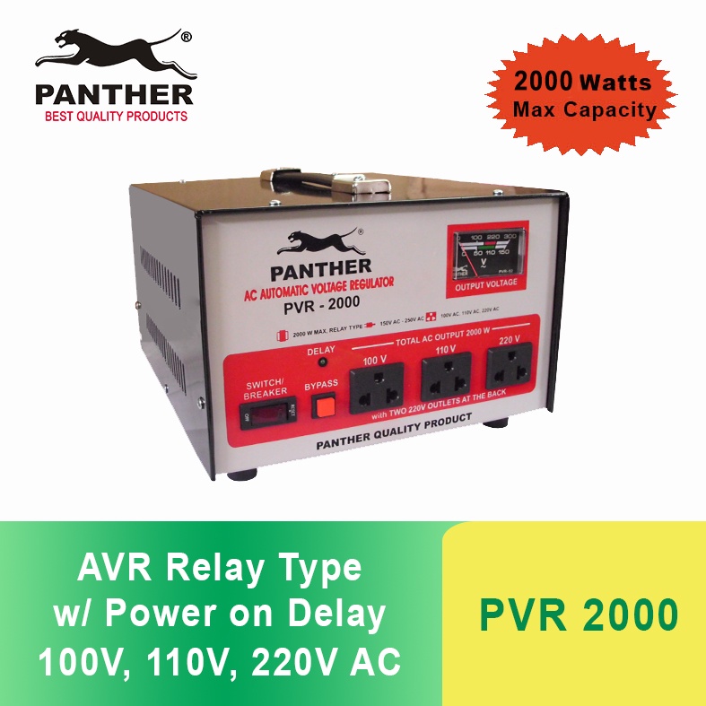 Panther PVR 2001 AVR Relay Type with 100V, 110V & 220V Output and 3-5 ...