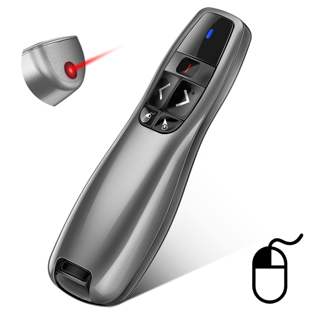 RF 2.4GHz Wireless Presenter With Air Mouse USB Presentation Clicker ...