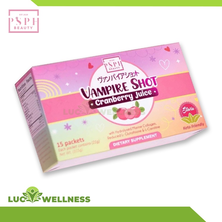 Vampire Shot Cranberry Juice with Collagen, Glutathione, and L ...