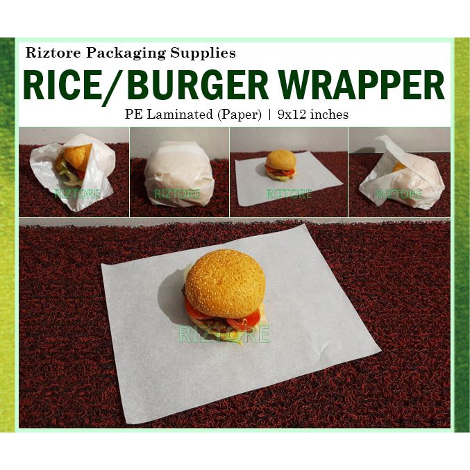 100Pcs/Pack Rice Wrapper/Burger Wrapper/Food Liner (PE Laminated ...