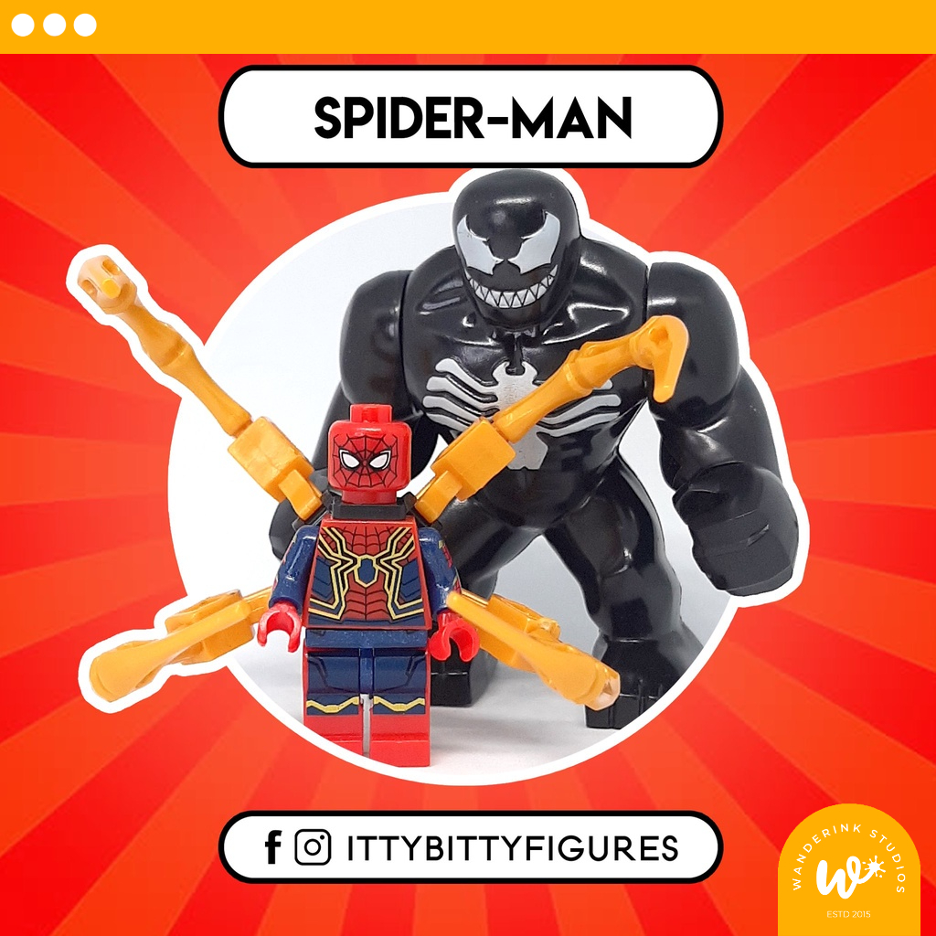 Spider-man Block Itty Bitty Minifigures Far from Home Spider-man Mary ...