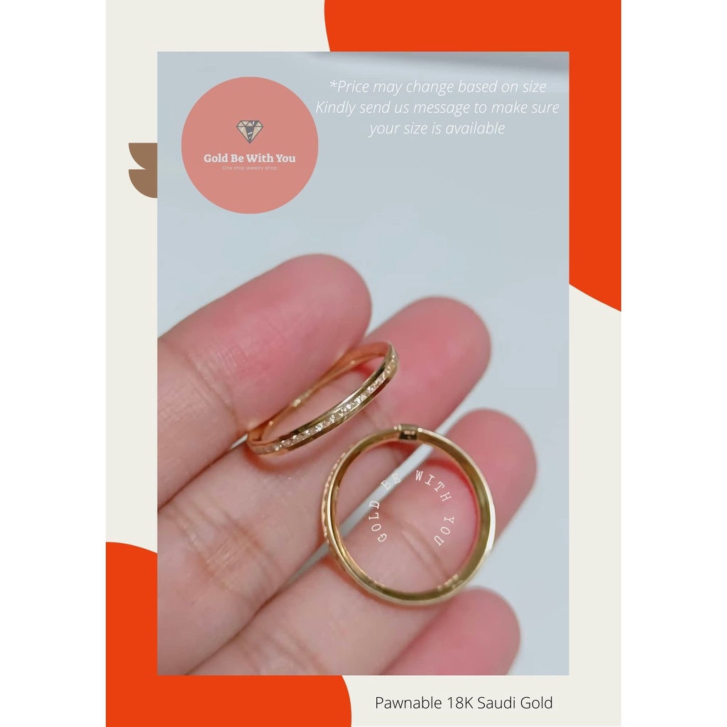Pawnable 18k Saudi Gold Eternity Ring | Shopee Philippines