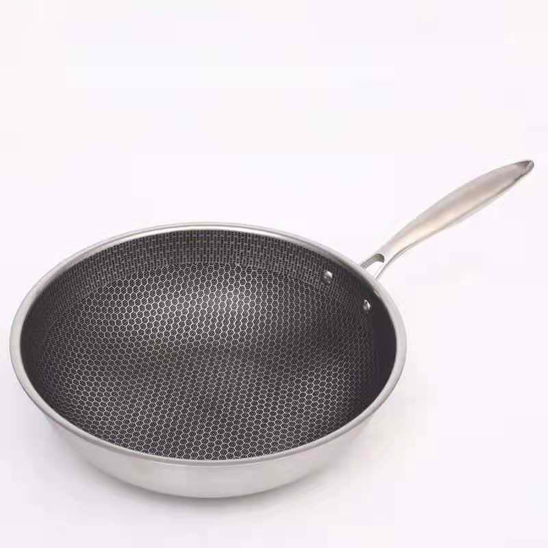 SD 32cm Stainless Steel Nonstick Frying Pan Honeycomb Stainless Steel ...