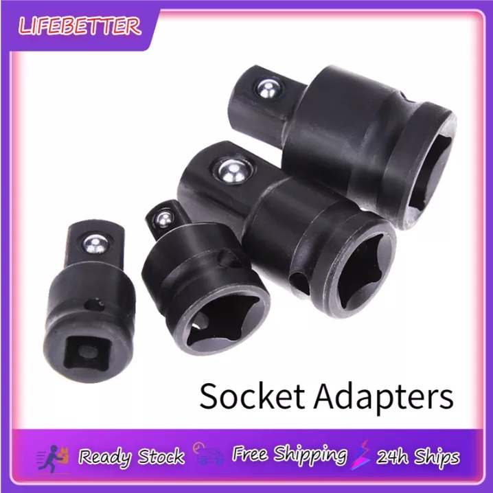 4pcs Socket Adapters 1/4 3/8 1/2 Steel Air Impact Adapters Converter ...