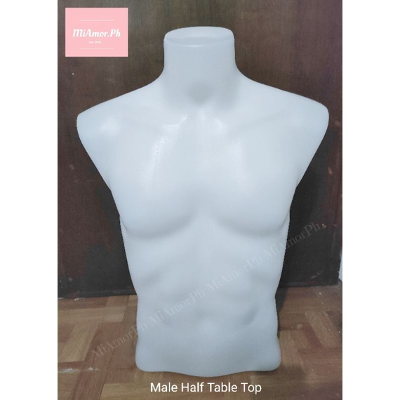 Half Male Table Top Mannequin Hard Plastic Form Manikin for Men ...