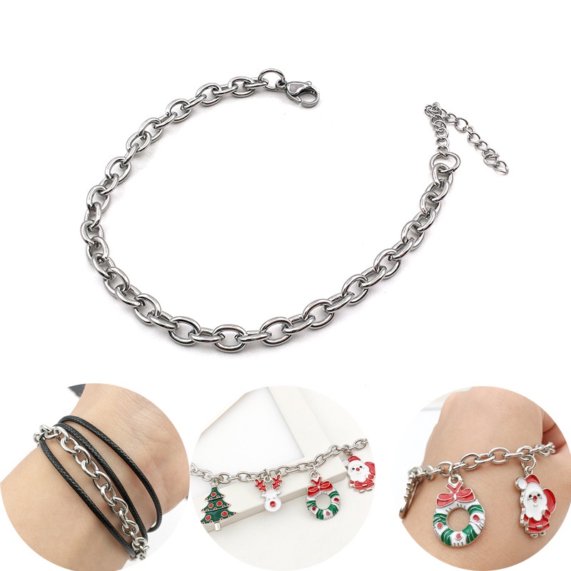 1pc Stainless Steel Bracelet Without Pendant 25cm Personalized Chain ...