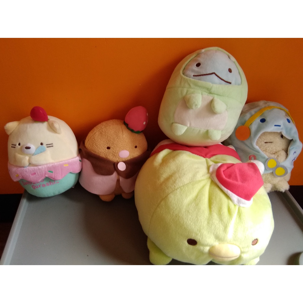Sumikko Gurashi Stuffed Toy Plush Set (Neko, Penguin, Tokage, and ...