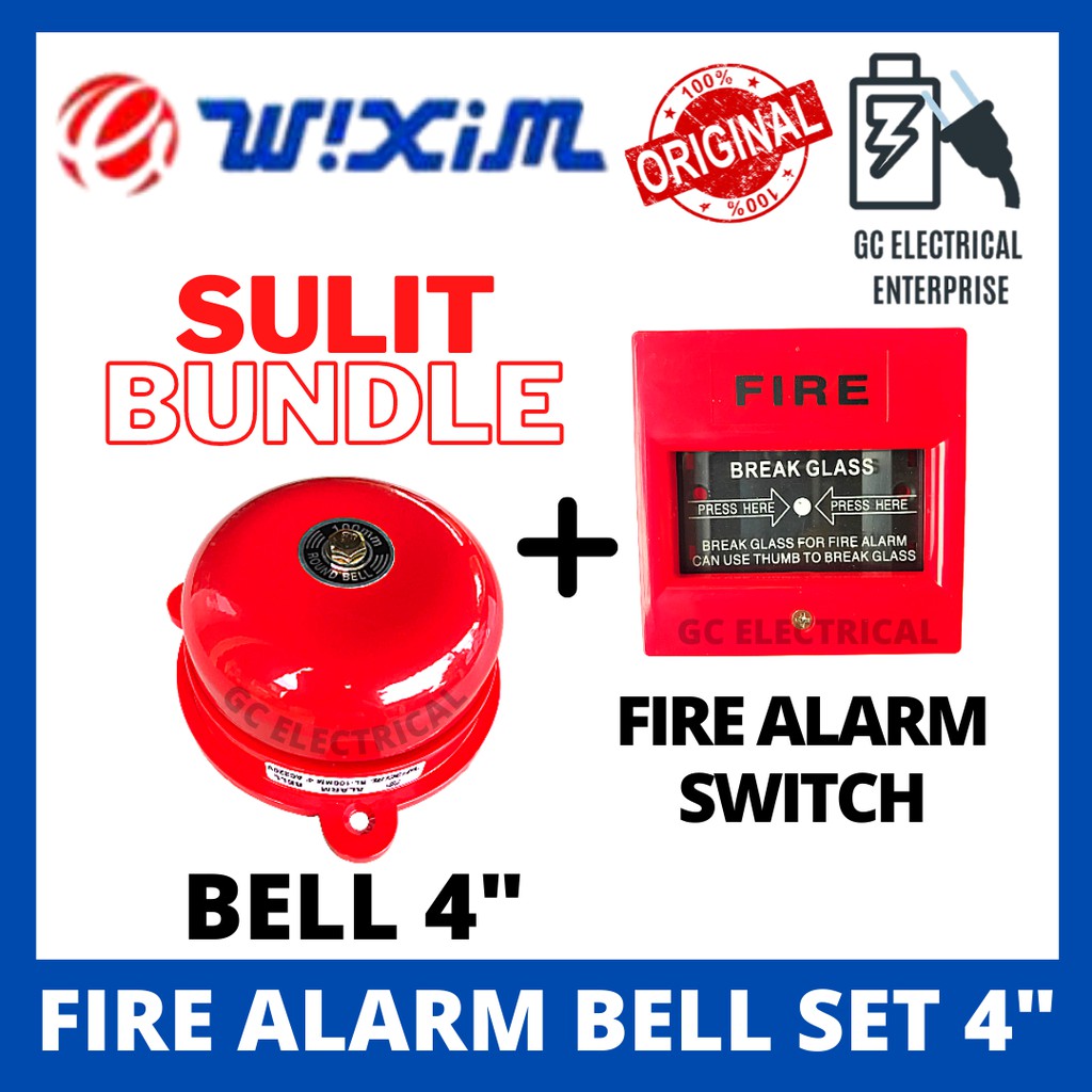 Fire Alarm Bell 4” With Break Glass Switch FATO | Shopee Philippines