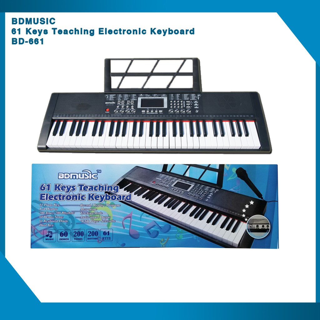 BDMUSIC Teaching Electronic Piano/Keyboard BD-661 | Shopee Philippines
