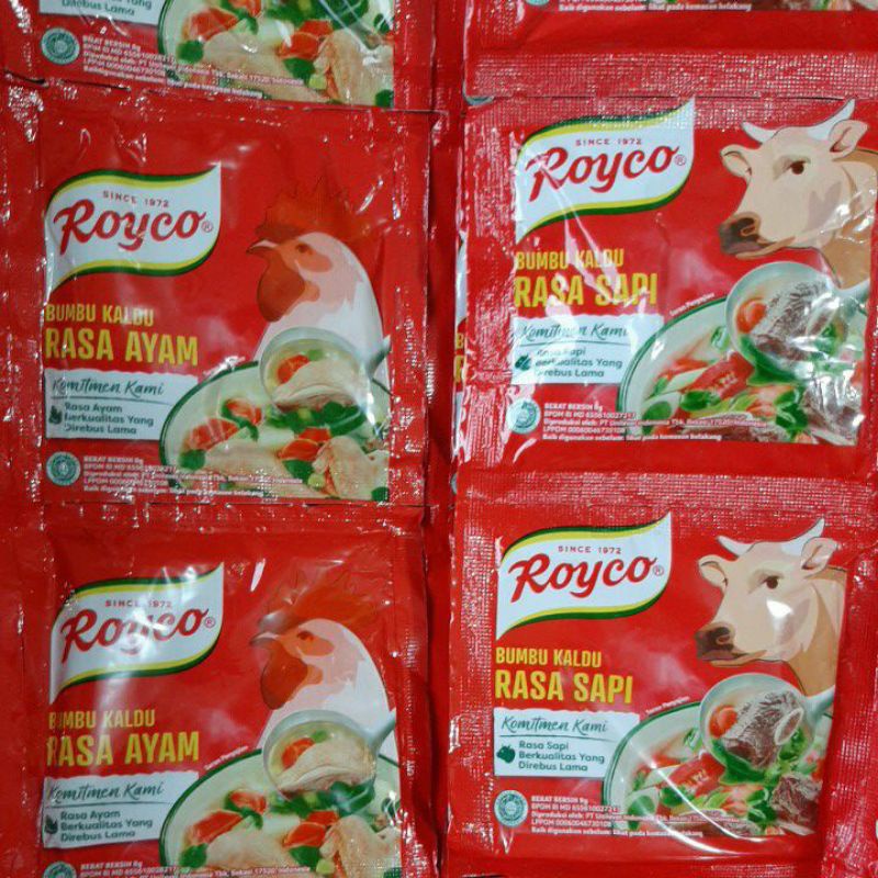Royco Beef and Chicken broth seasoning 1 pack contains 12 sachets ...