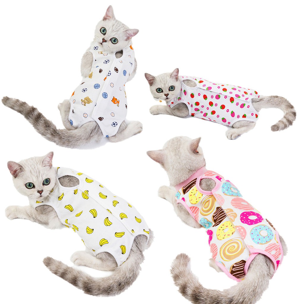 Cotton Cat Clothes Recovery Suit For Wounds Dog Shirt After Surgery ...