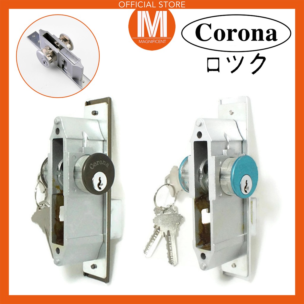 Corona Double Key Door Lock for Aluminum Sliding Doors | Shopee Philippines