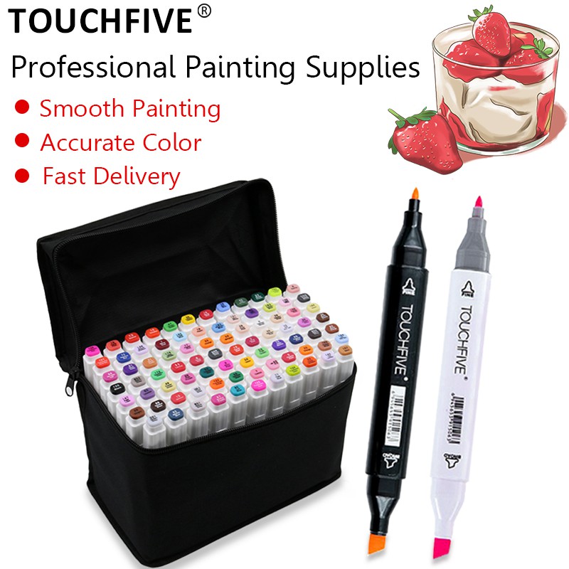 TouchFive 30/40/60/80/168 Colors Marker Set Graphic Art Tip Drawing ...