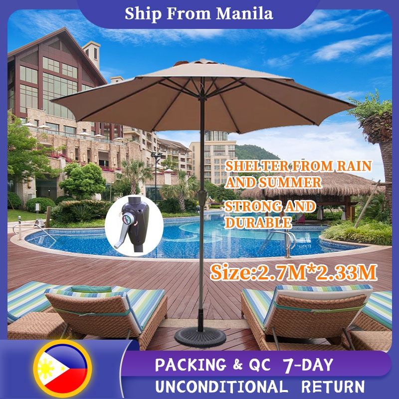 2.7M*2.33M Parasol Garden Umbrella Retractable Outdoor Parasol Oxford ...