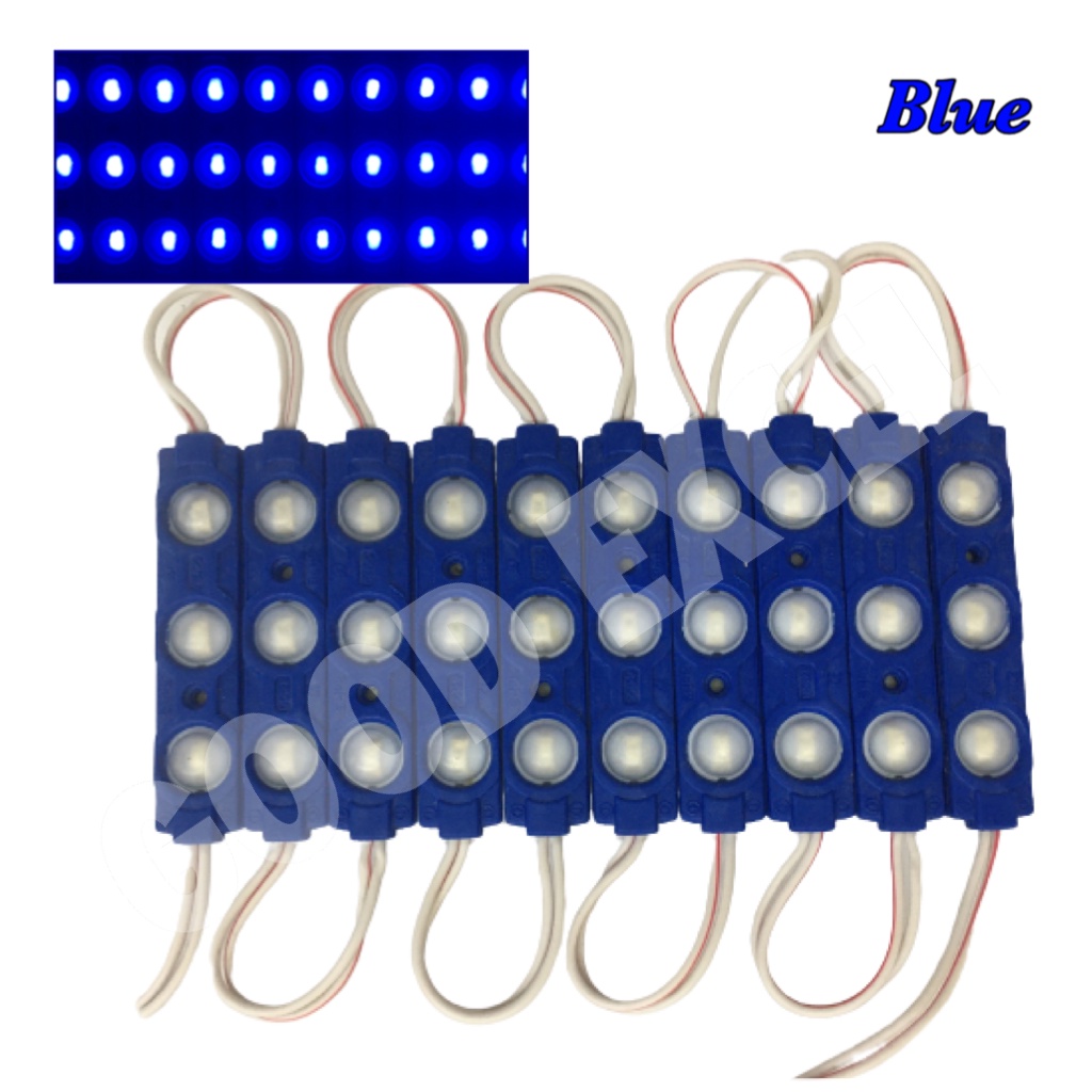 CP 1pc Motorcycle/Car 3LED Module LED Light 12V Blue (5390) | Shopee ...