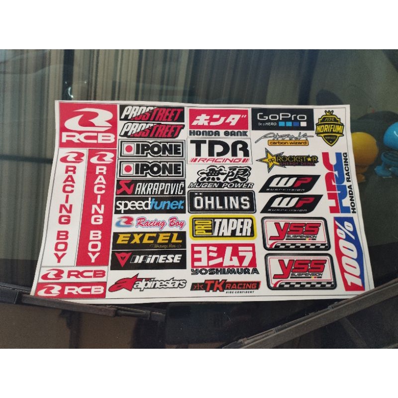 Sticker PACK Words RACING RACING BOY OHLINS PROSTREET HONDA GANK ...