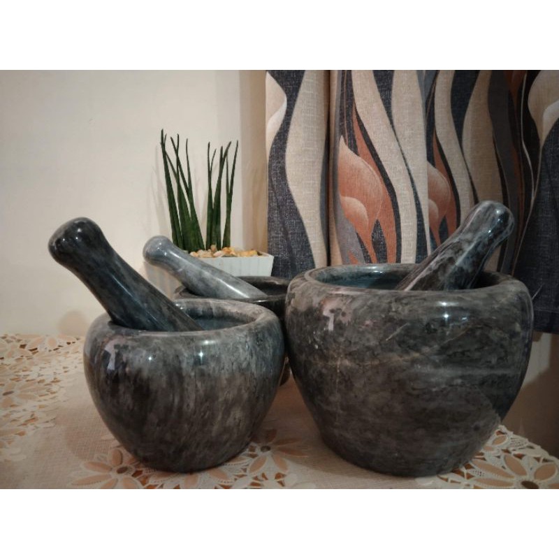 MARBLE Made Apple Design Mortar and Pestle 5" Outer from Romblon ...
