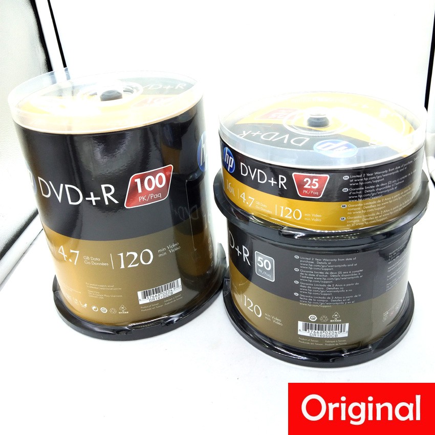 Official HP DVD+R 4.7Gb 120Min 1~16X With Cake Box | Shopee Philippines