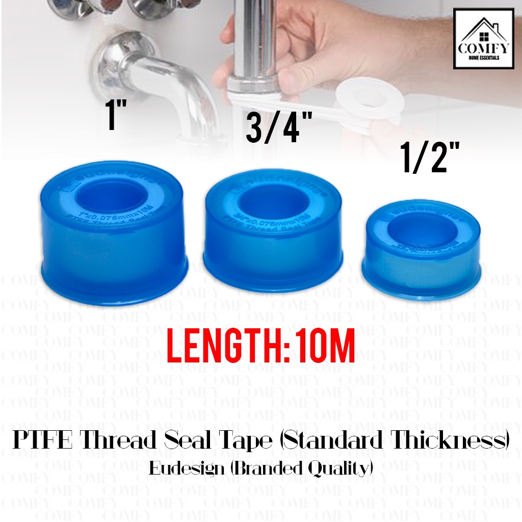 (EUDESIGNS) Branded Quality 10M Tapelon w Cover / Teplon Tape / Teflon ...