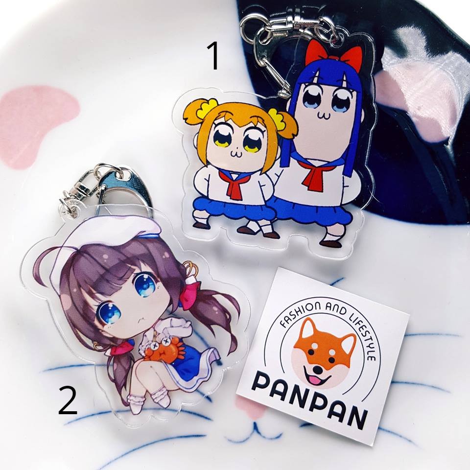 Pop Team Epic and Ai-chan acrylic mica anime keychain (6cm) | Shopee ...