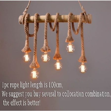 Minimalist Chandelier E27 Rope Light Chandilier bar lamp drop lights ...