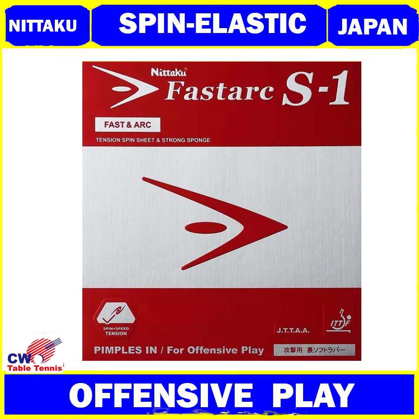 NITTAKU Fastarc S-1 NITTAKU FASTARC S1Spin-Elastic Inverted Table Tennis Rubber Ping Pong Getah ...