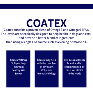 VetPlus Coatex Softgels 1Box ( 60 Capsules ) / 15 Capsules for dogs and ...