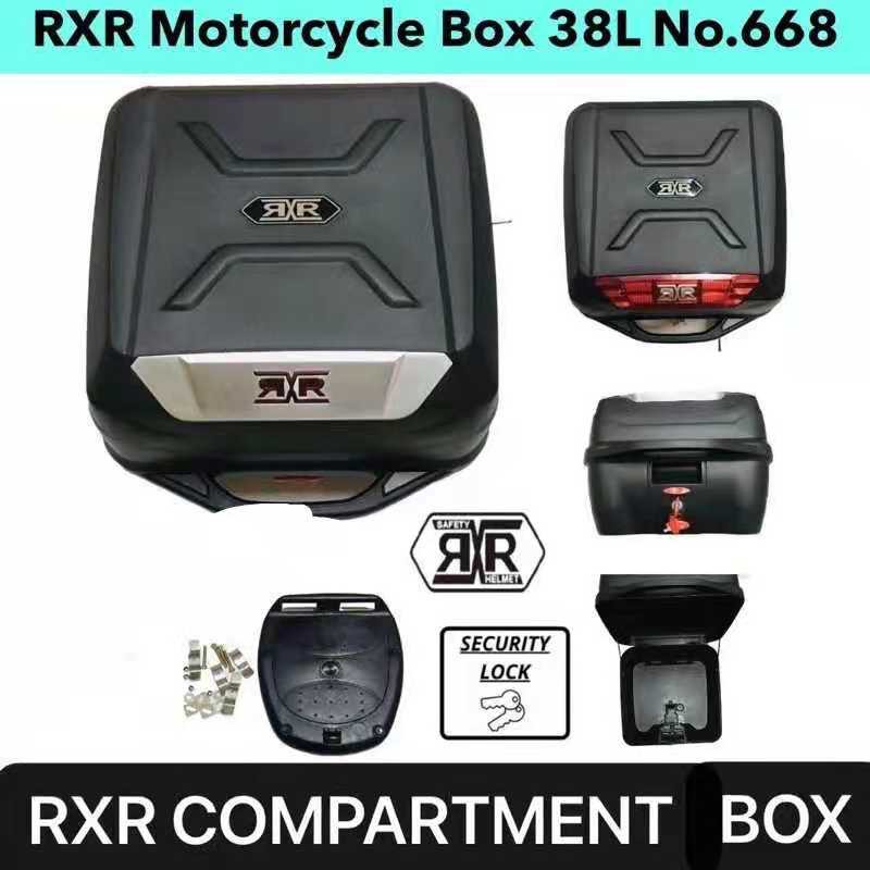RXR MOTORCYCLE COMPARTMENT BOX 38L #668 RED&SILVER/BLACK | Shopee ...