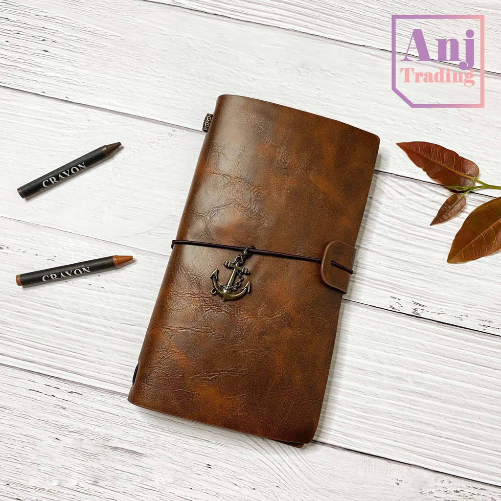 Leather Travelers Notebook Vintage Notebook Journal | Shopee Philippines