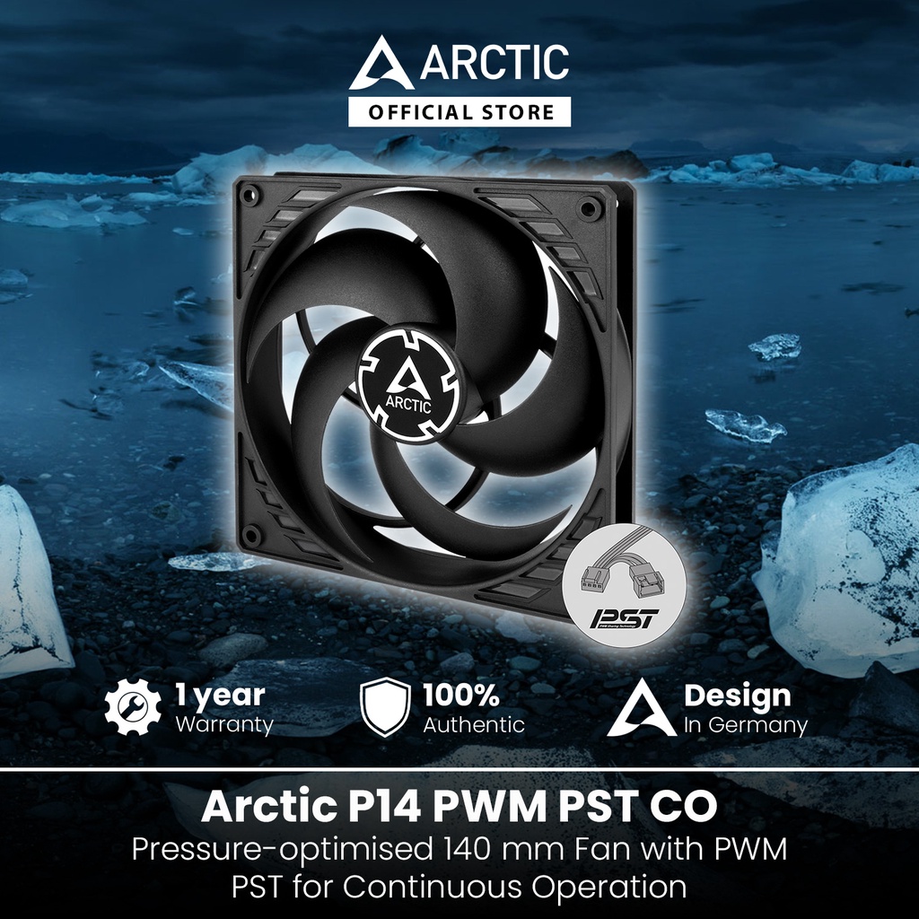 Arctic P14 PWM PST CO Pressure-optimised 140 mm Fan with PWM PST for ...
