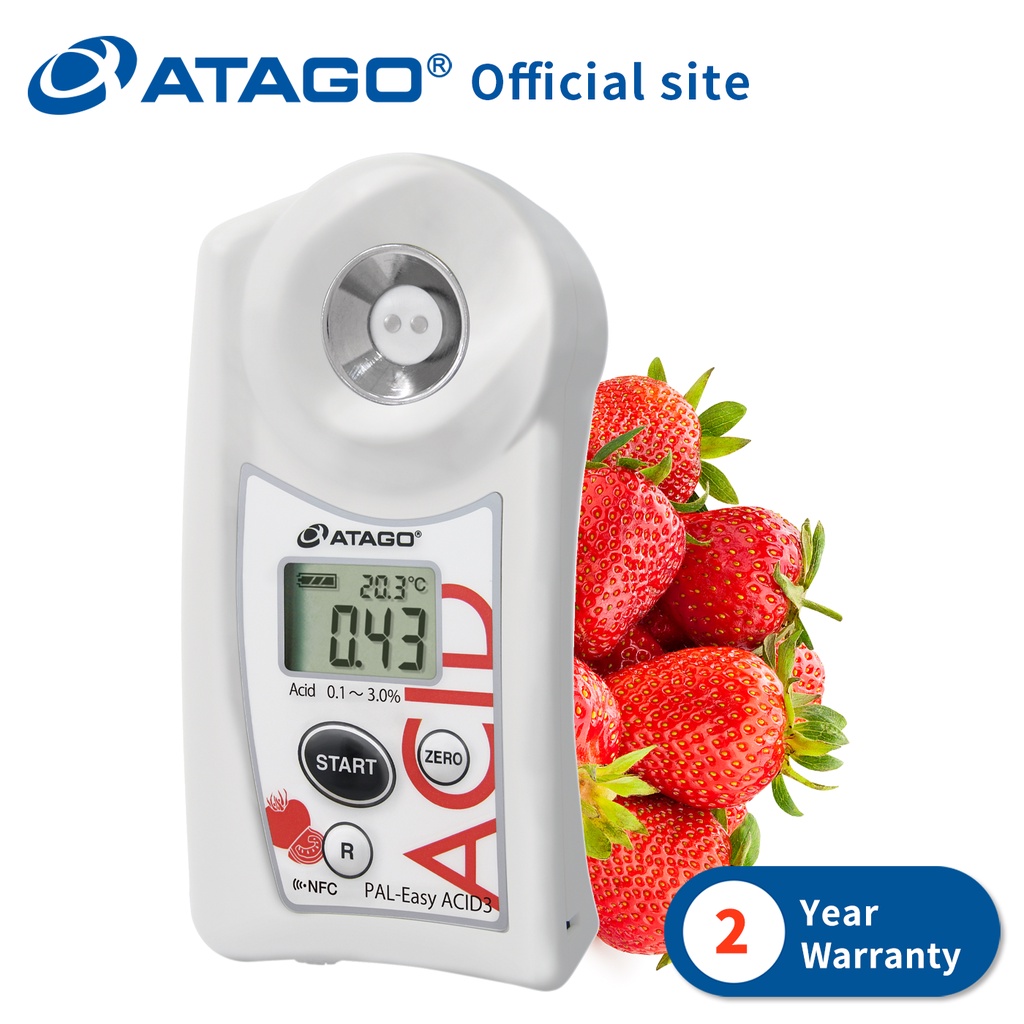 ATAGO Digital Pocket Acidity Meter (Strawberry) PAL-Easy ACID4 Master ...