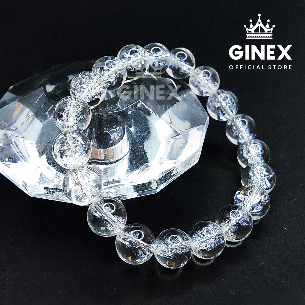 Natural Himalayan Crystal Stone Quartz Bracelet 天然喜马拉雅水晶【10MM】 | Shopee ...